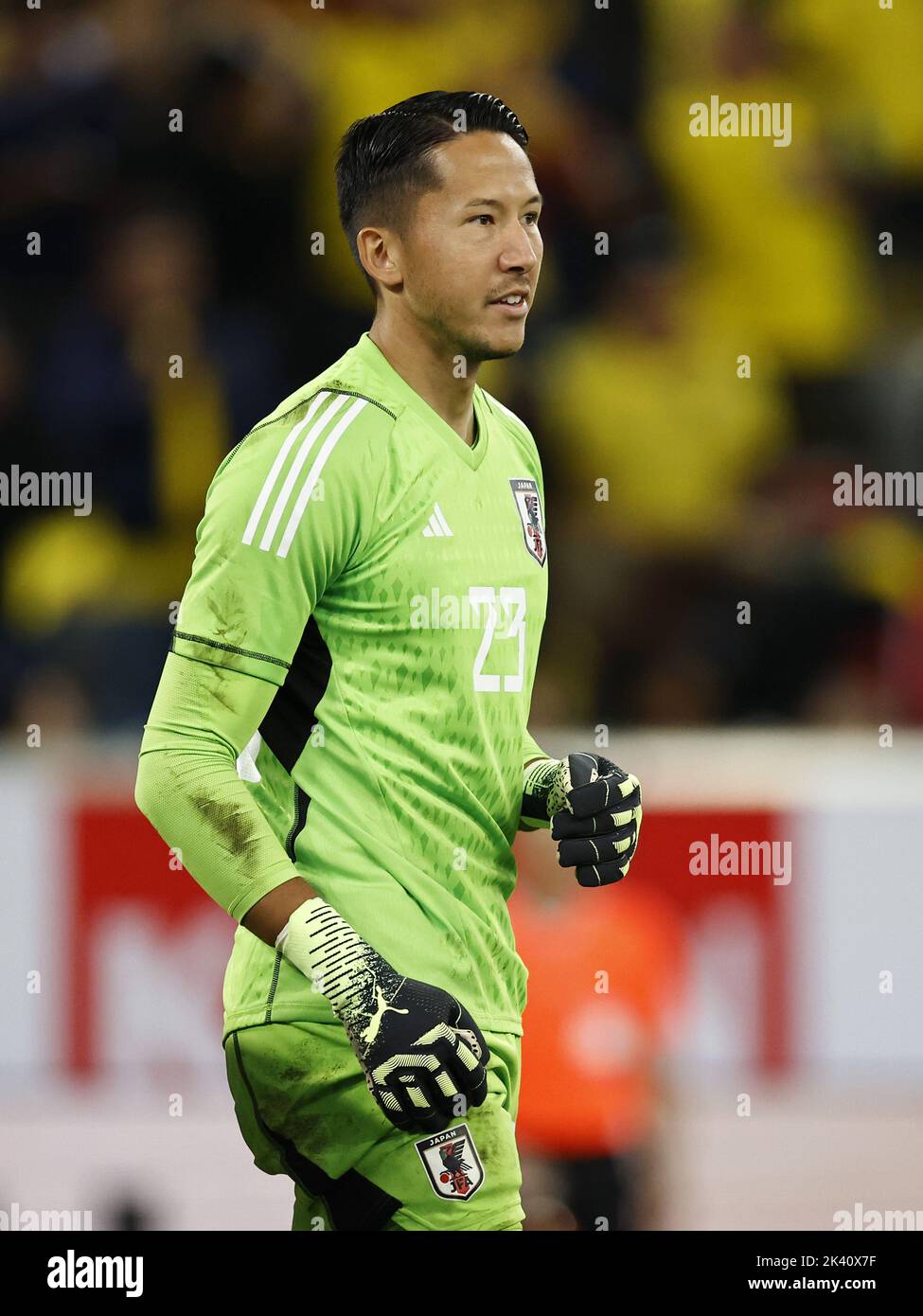 DUSSELDORF - Japan goalkeeper Daniel Schmidt during the international ...
