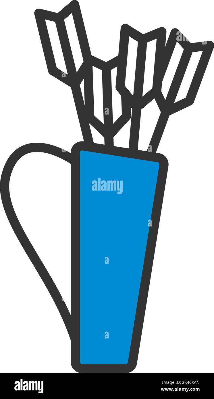 Quiver With Arrows Icon. Editable Bold Outline With Color Fill Design ...