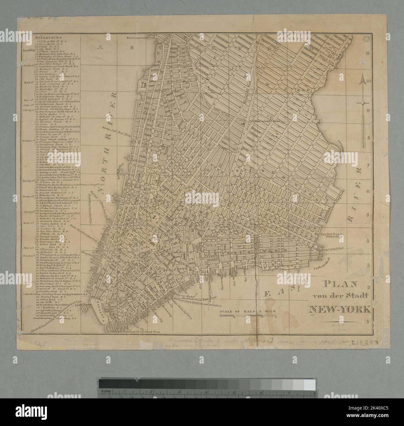 Plan von der Stadt New-York. Cartographic. Maps. 1828. Lionel Pincus ...