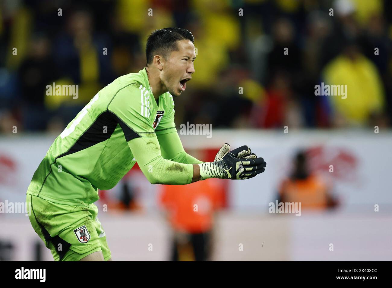 DUSSELDORF - Japan goalkeeper Daniel Schmidt during the international ...