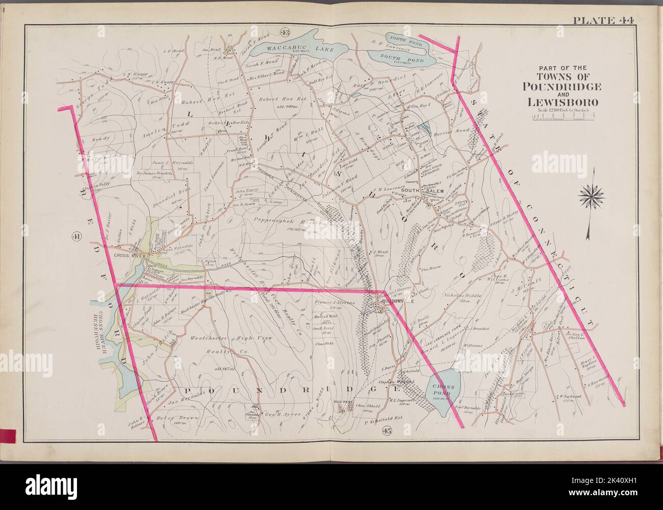 Westchester, V. 2, Double Page Plate No. 44 Map bounded by State of ...