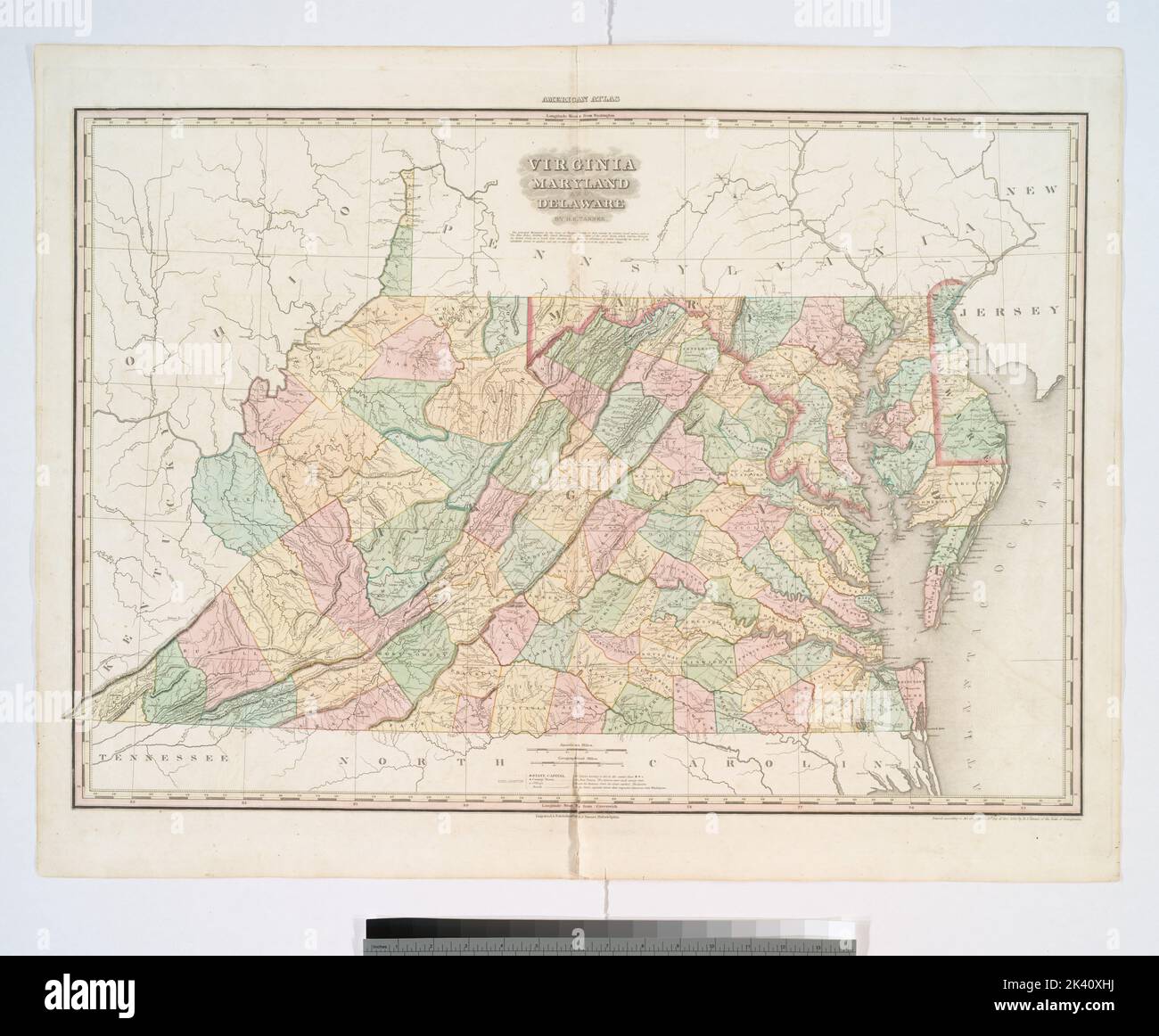 Virginia, Maryland, and Delaware Cartographic. Maps. 1823. Lionel ...