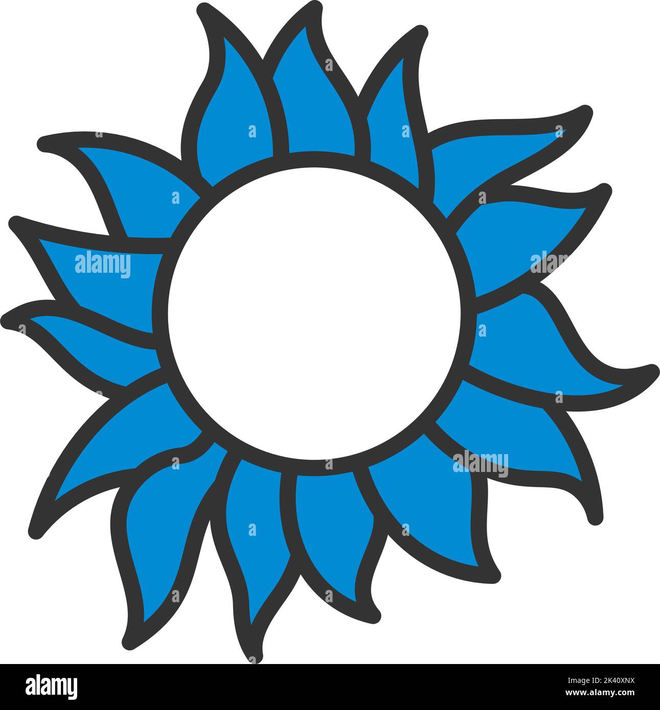 Sun Icon. Editable Bold Outline With Color Fill Design. Vector ...