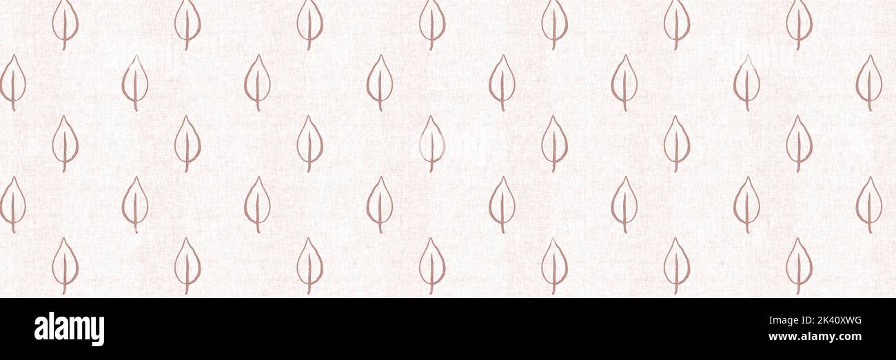 Gender neutral foliage leaf seamless raster border. Simple whimsical 2 ...