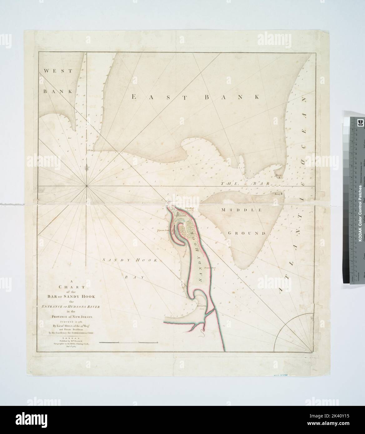 A chart of the bar of Sandy Hook : the entrance of Hudsons River in the ...
