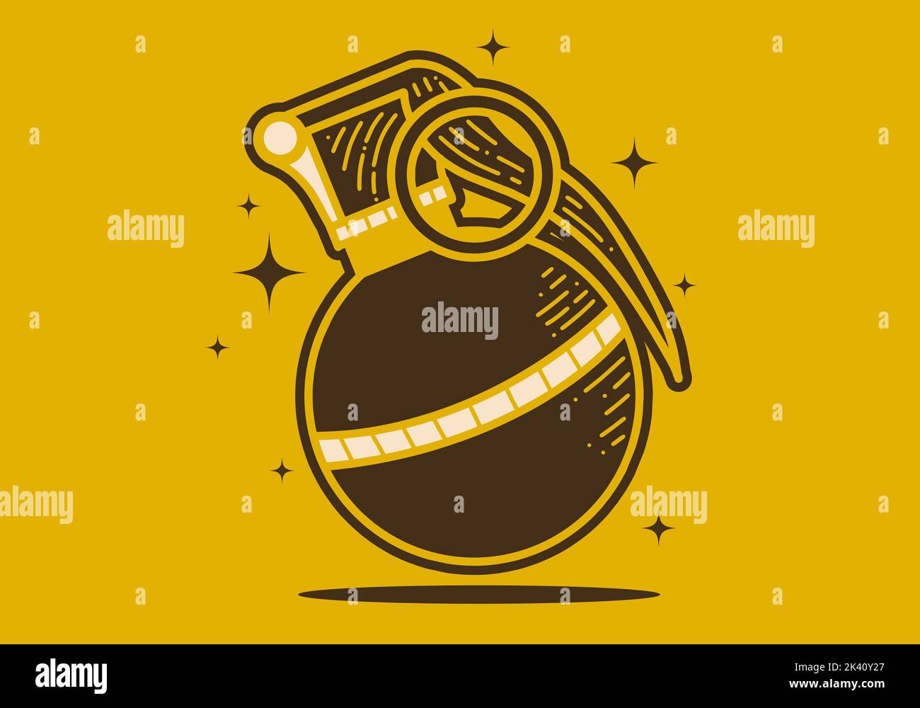 Vintage retro art design of a hand grenade Stock Vector Image & Art - Alamy