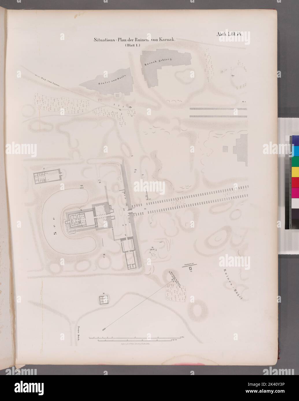 Situations-Plan der Ruinen von Karnak. Blatt 1. 1849 - 1856. Lepsius ...
