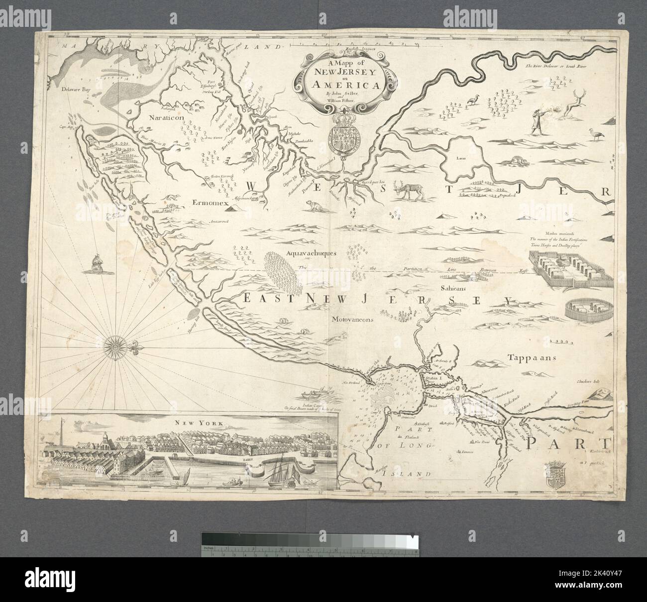 A mapp of New Jersey in America. Cartographic. Maps. 1676 - 1677 ...