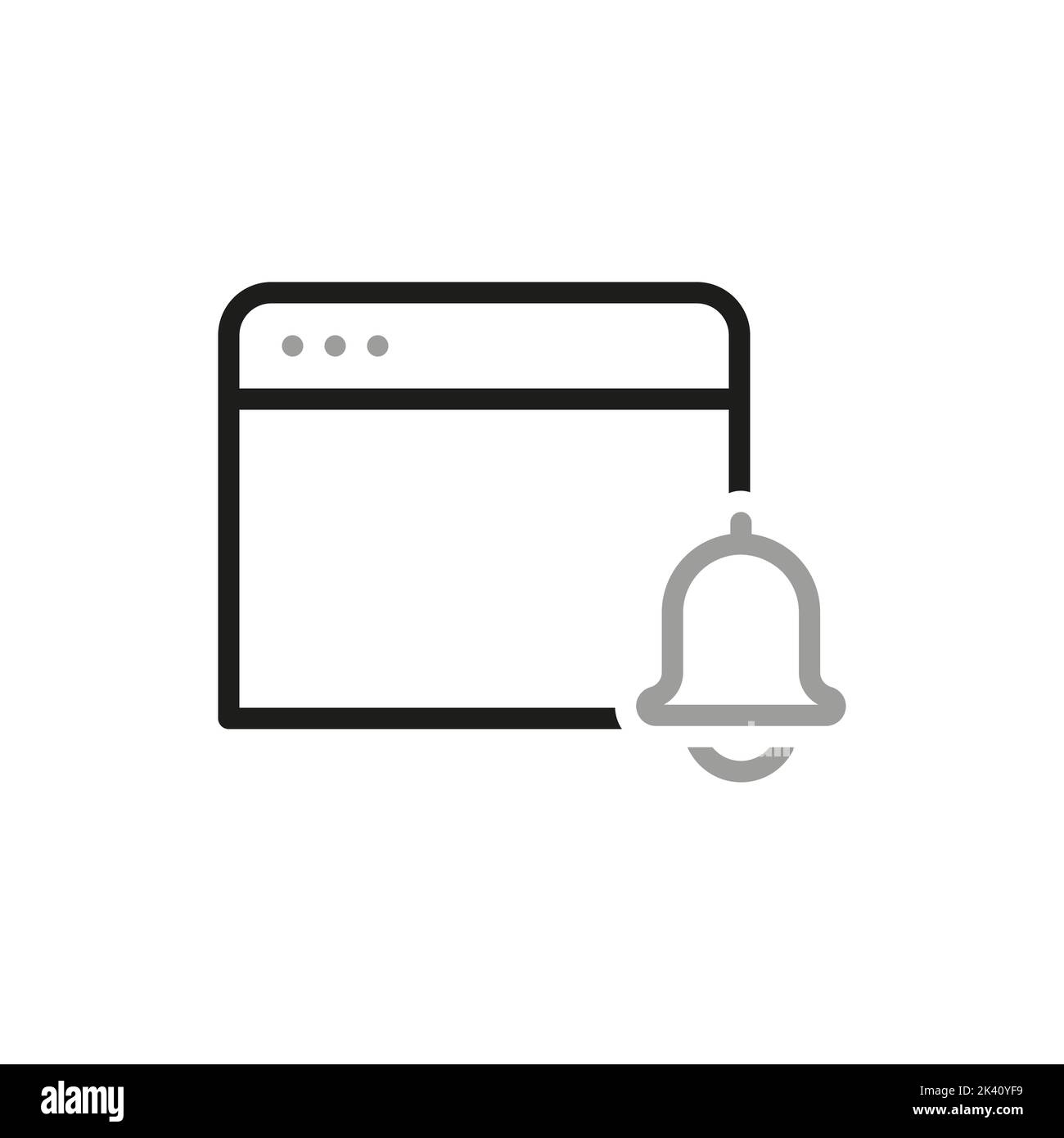 Simple linear vector icon related to browser notification. Line icons ...