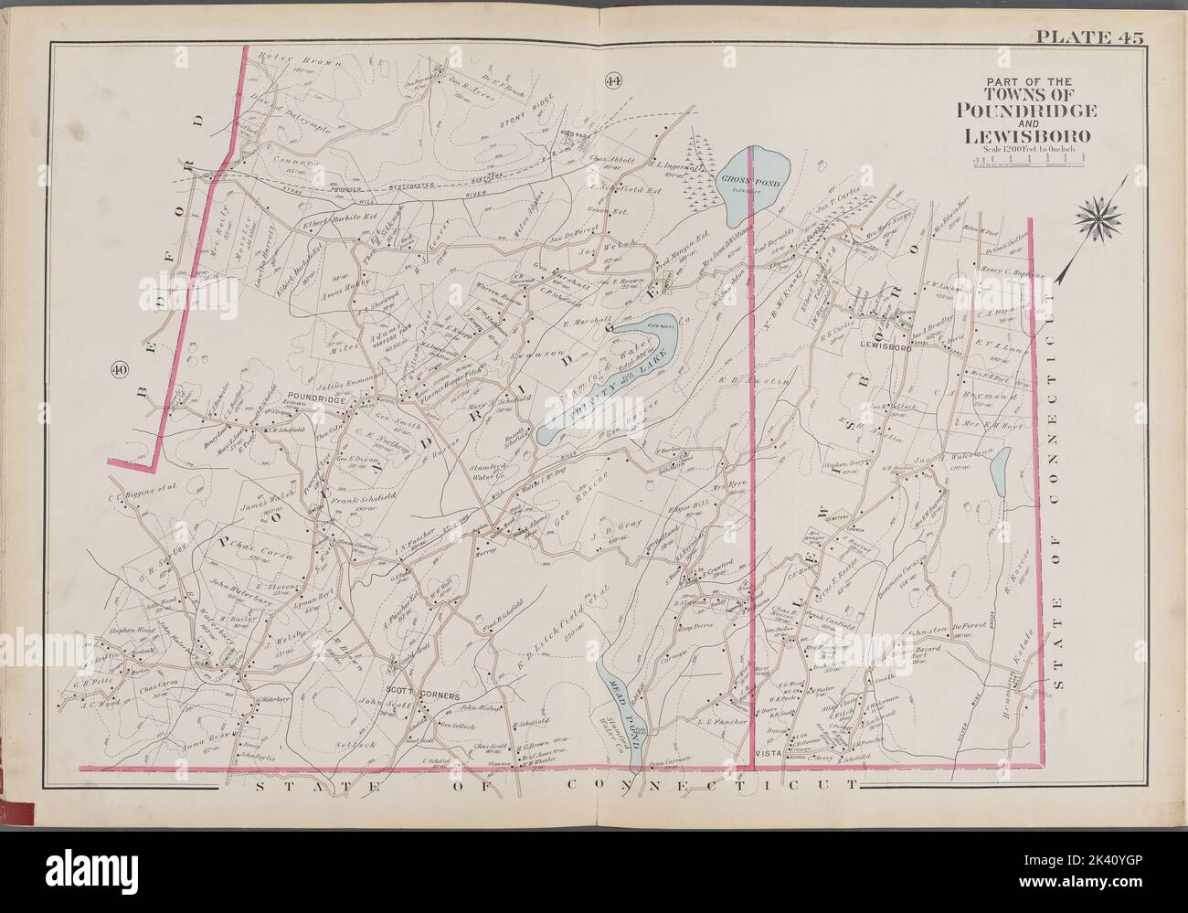 Westchester, V. 2, Double Page Plate No. 45 Map bounded by State of ...