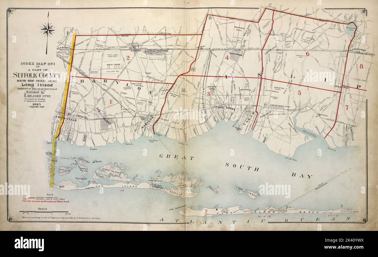 Index Map No.1 of a part of Suffolk County. South Side - Ocean Shore ...