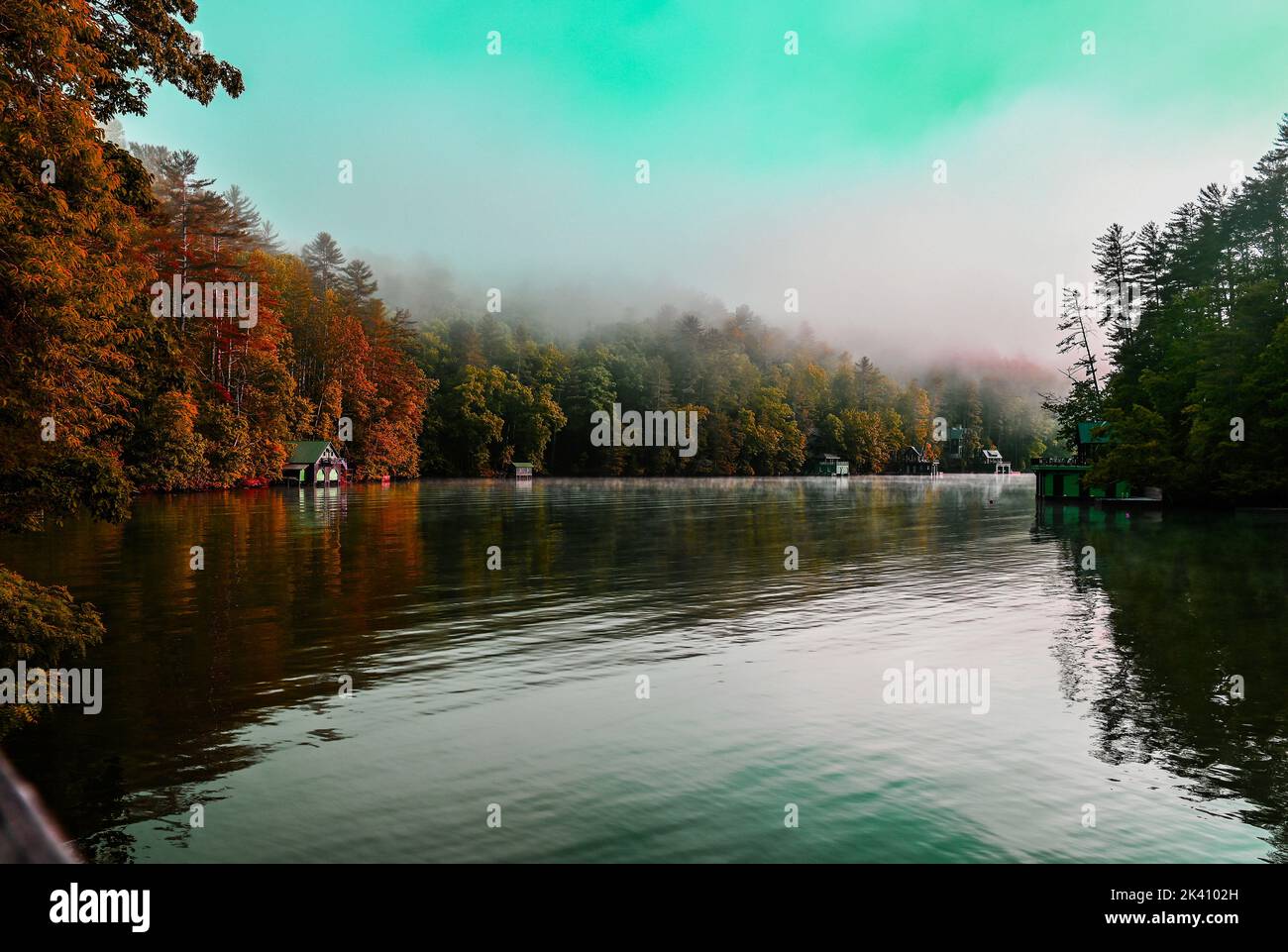 Fall Season Lake Rabun Stock Photo - Alamy