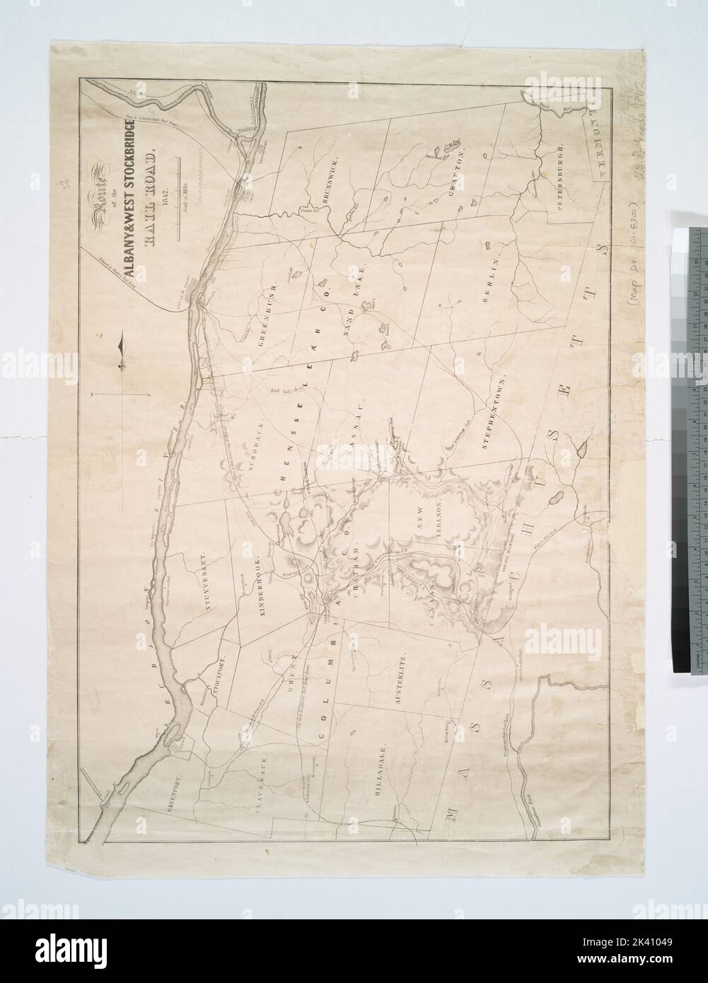 Route of the Albany & West Stockbridge Rail Road, 1842. Cartographic ...