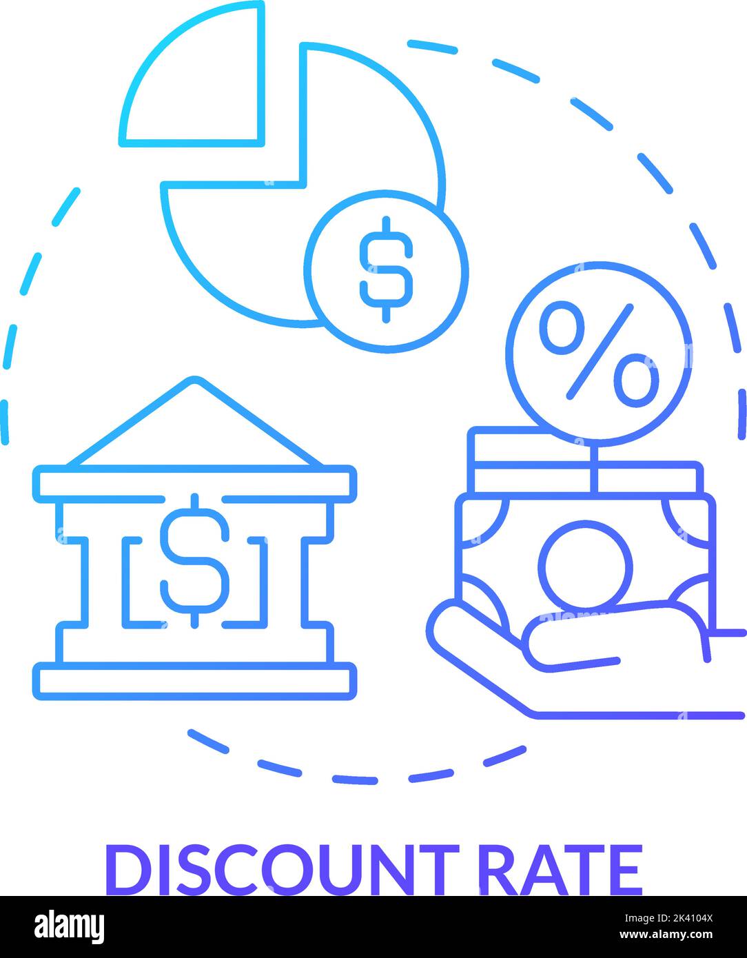 Discount rate blue gradient concept icon Stock Vector Image & Art - Alamy