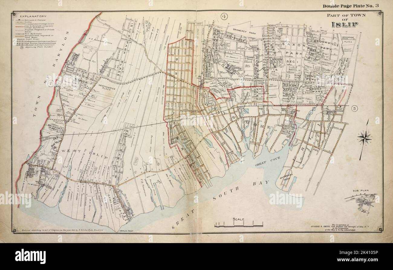 Part of Town of Islip Cartographic. Atlases, Maps. 1915 - 1917. Lionel ...