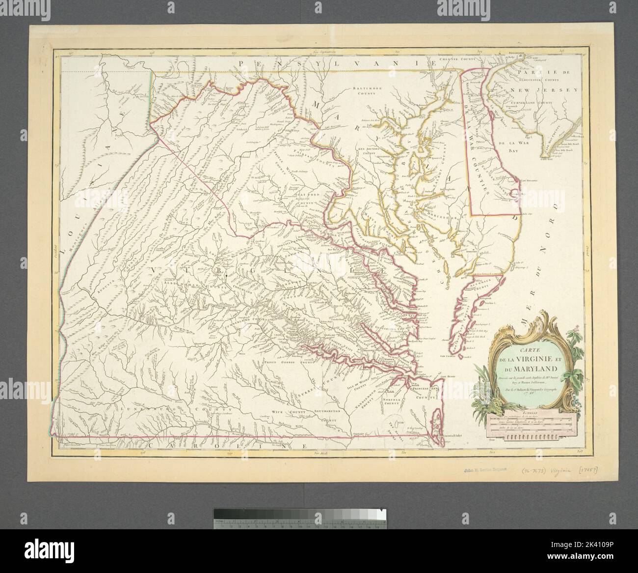 Carte de la Virginie et du Maryland dressée sur la grande carte ...
