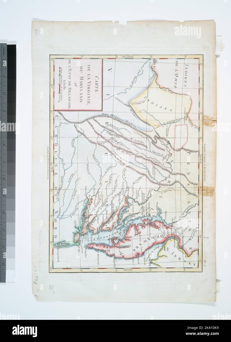 Carte de la Virginie, du Maryland et de l'etat de Delaware ...
