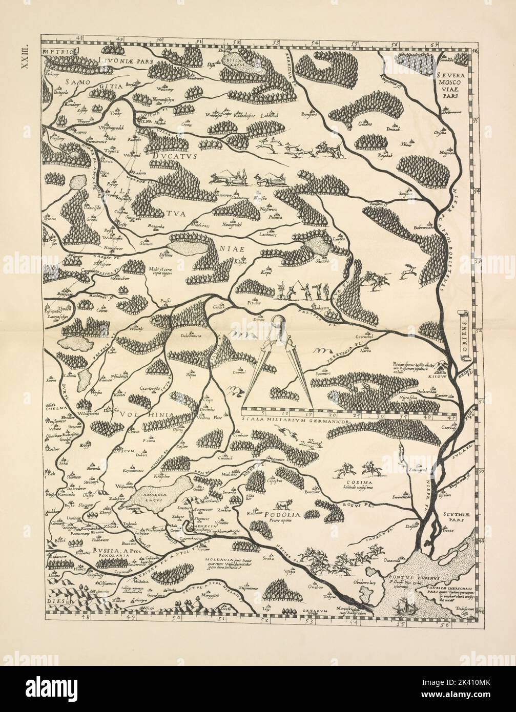 Karta Evropeiskoi Sarmatii Andreia Pograbiia 1570g. Tekst str.11 A map ...