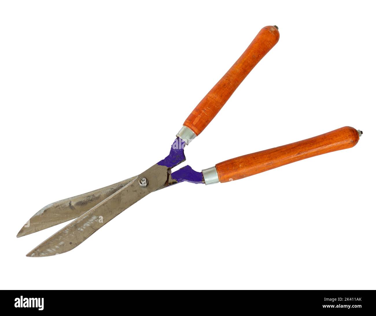 Hedge pruning shears isolated on a white background Stock Photo - Alamy