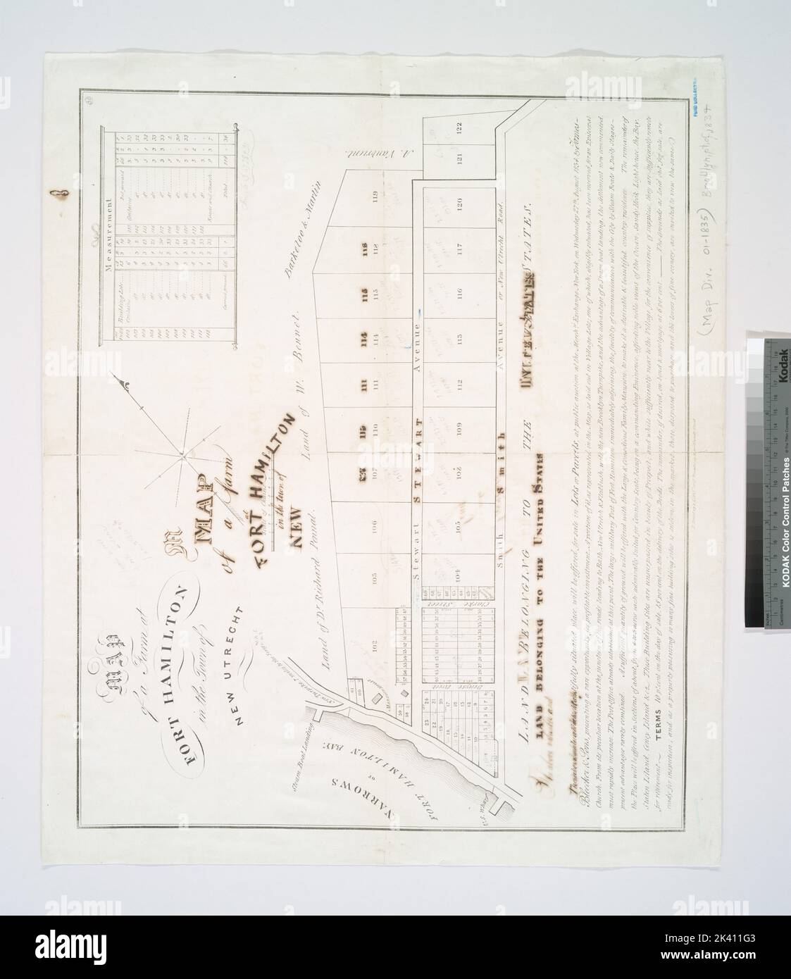 Map of a farm at Fort Hamilton in the town of New Utrecht. Cartographic ...