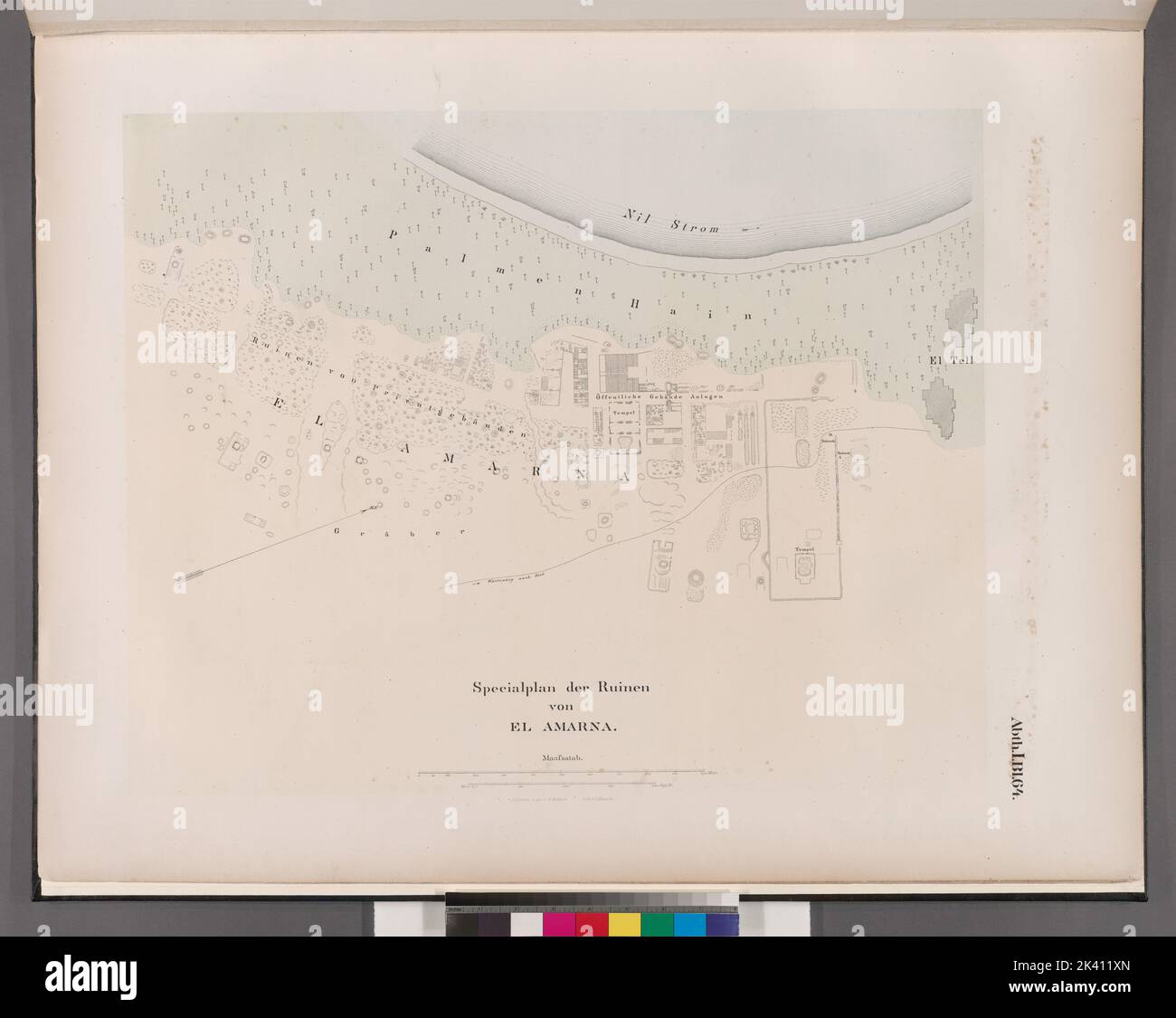 Specialplan der Ruinen von El Amarna 1849 - 1856. Lepsius, Richard ...