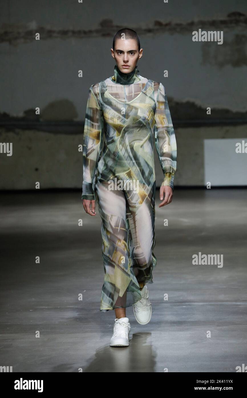 A model walks on the runway at the Dawei fashion show during the Spring ...