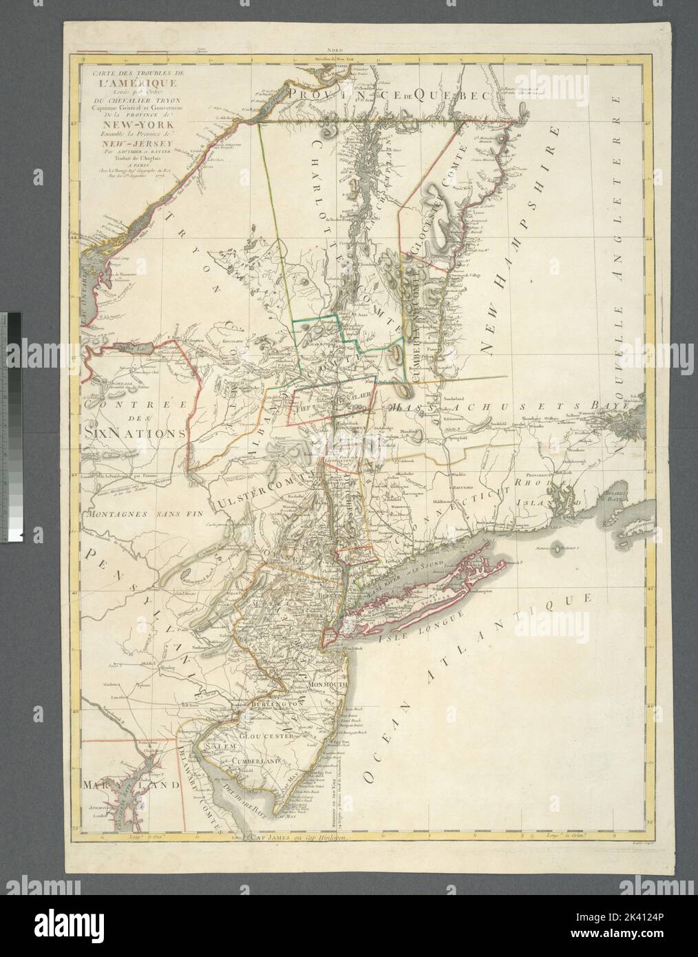 Carte des troubles de l'Amérique, levée part ordre du Chevalier Tryon ...