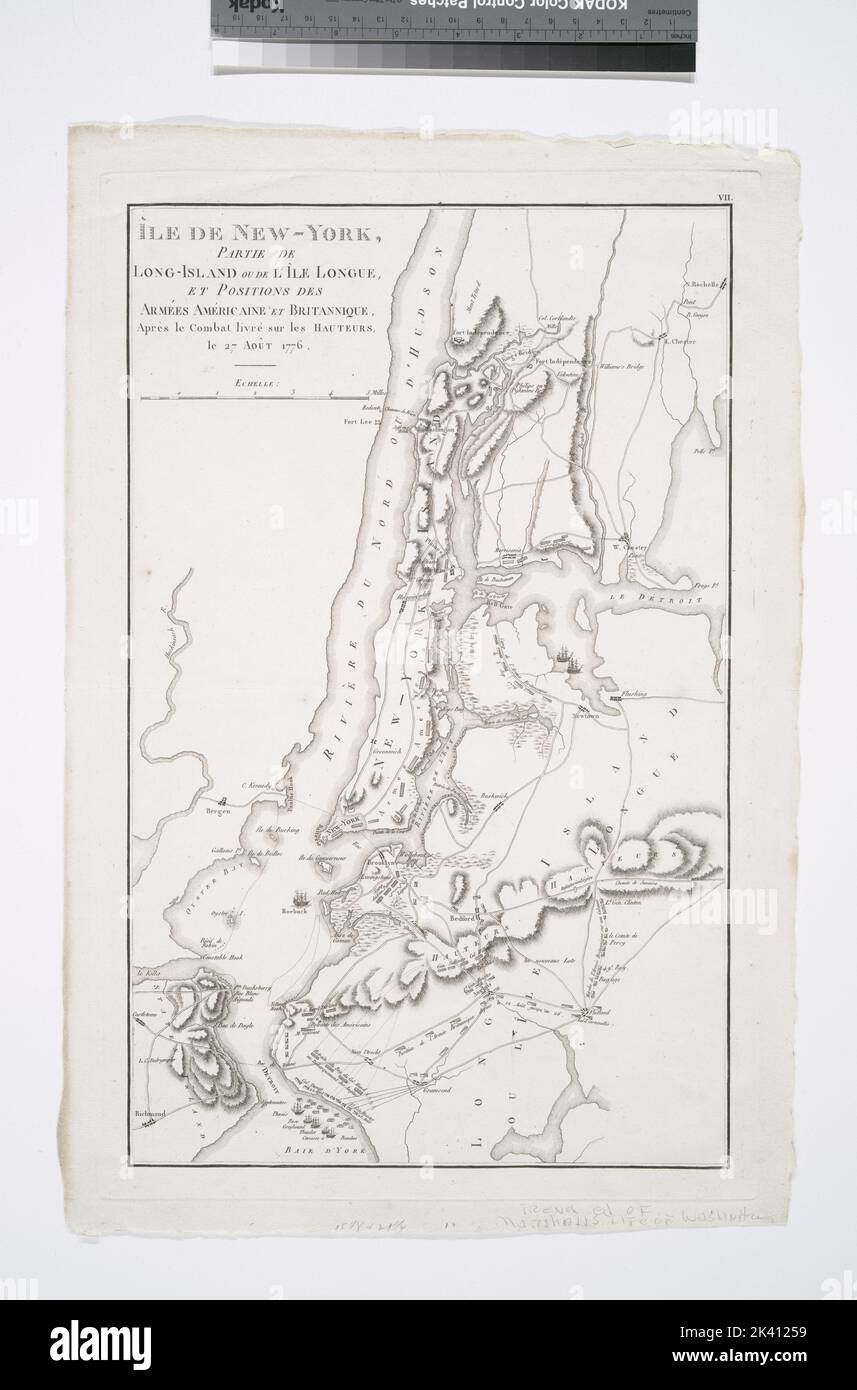 Île de New-York, partie de Long-Island ou de l'Île Longue et positions ...