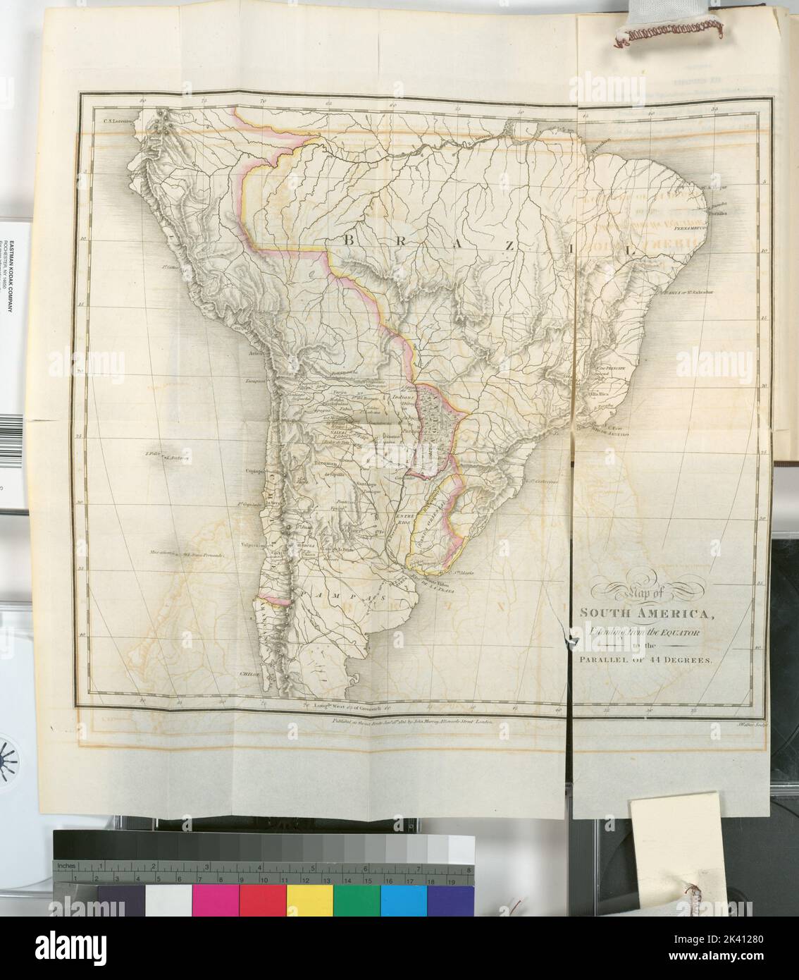 Map of South America, extending from the equator to the parallel of 44 ...