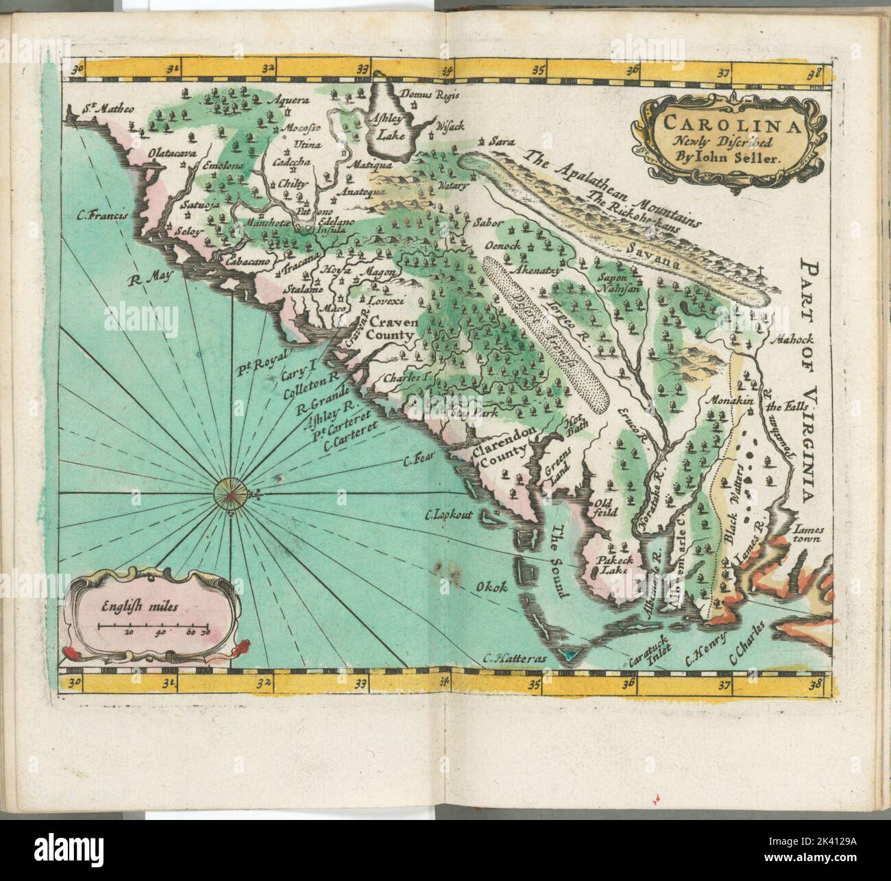 Carolina newly discribed Cartographic. Maps, Atlases. 1682. Lionel ...