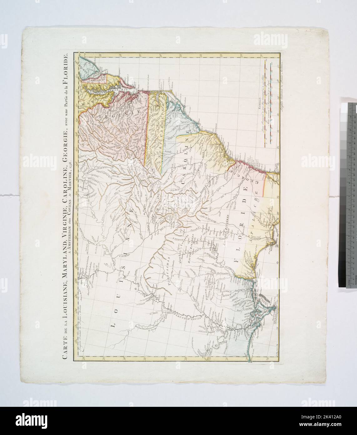 Carte de la Louisiane, Maryland, Virginie, Caroline, Georgie, avec une ...