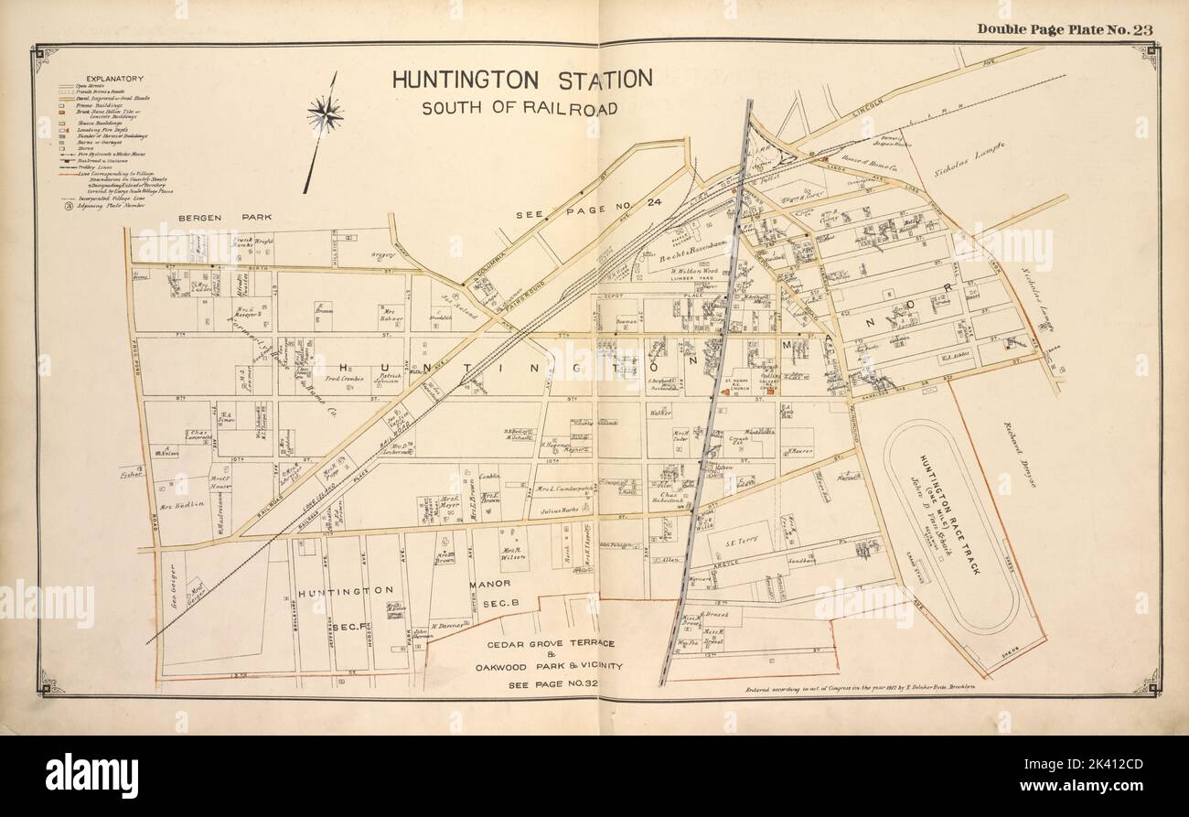 Huntington Station South of Railroad Cartographic. Atlases, Maps. 1915 ...