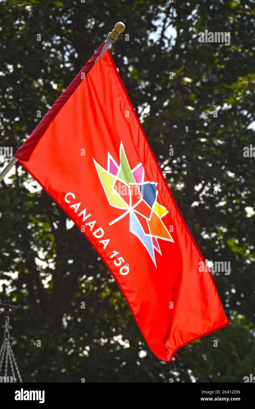 Canada 150 flag Stock Photo - Alamy