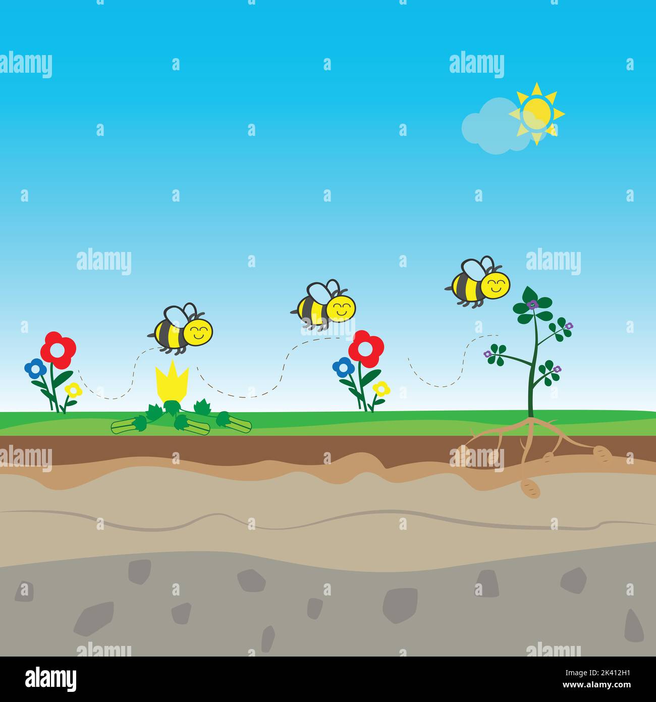 Pollinator gardening Stock Vector Images - Alamy