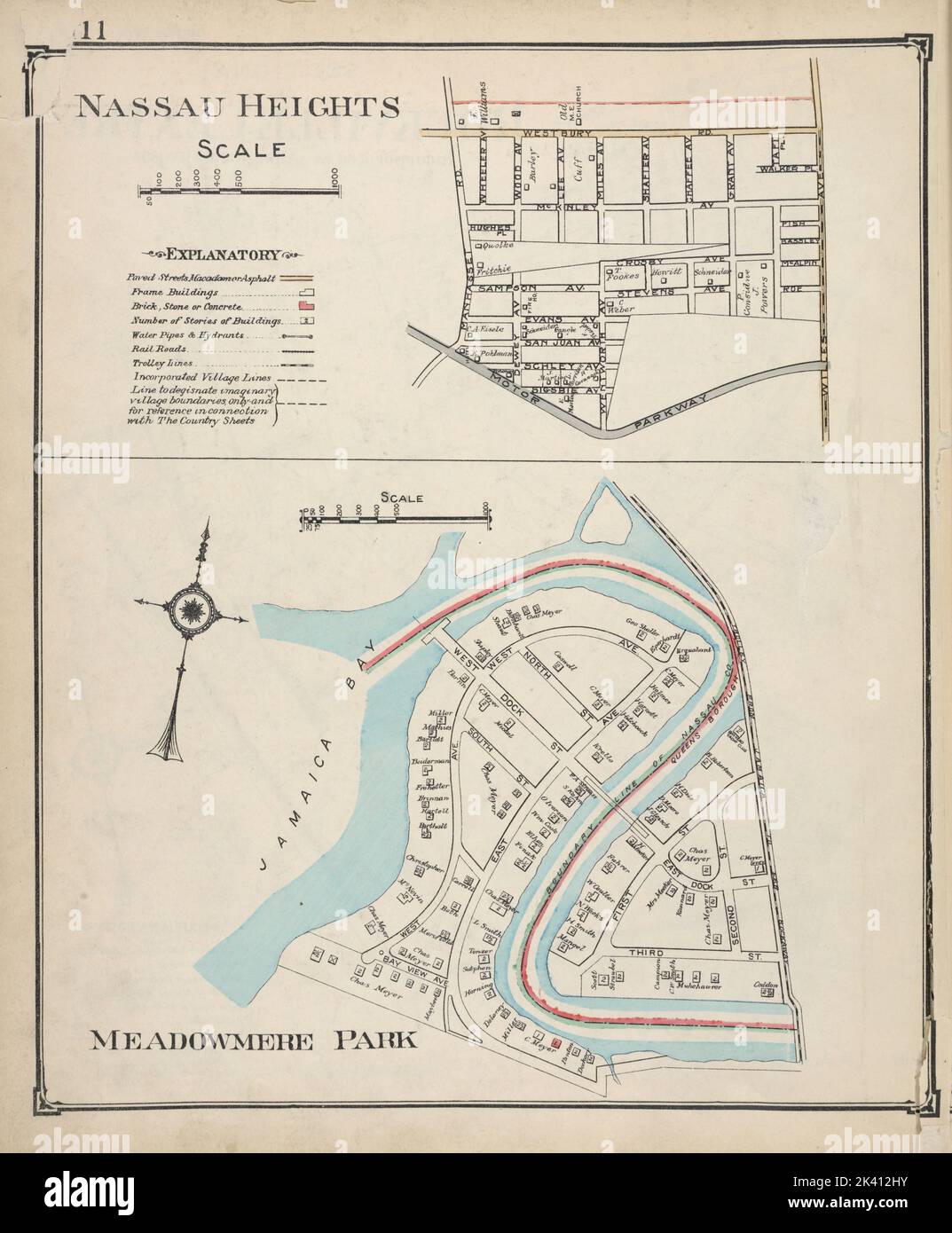 Nassau Heights; Meadowmere Park Cartographic. Atlases, Maps. 1914 ...