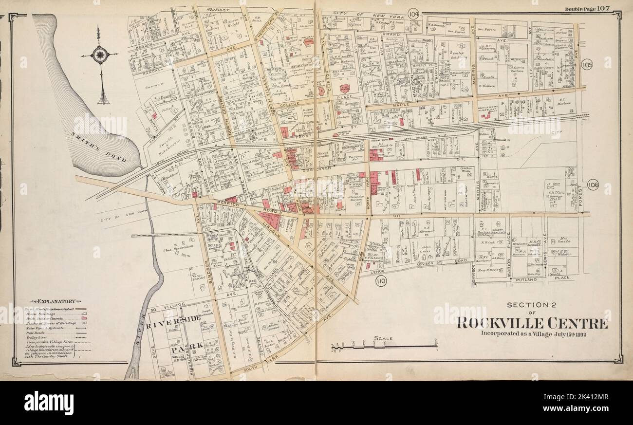 Section 2 of Rockville Centre Cartographic. Atlases, Maps. 1914. Lionel ...