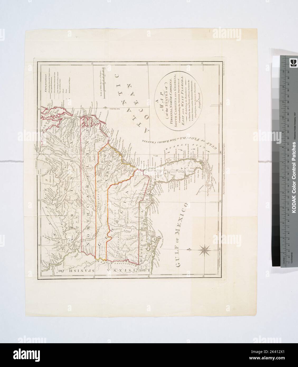 A map of the states of Virginia, North Carolina, South Carolina and ...