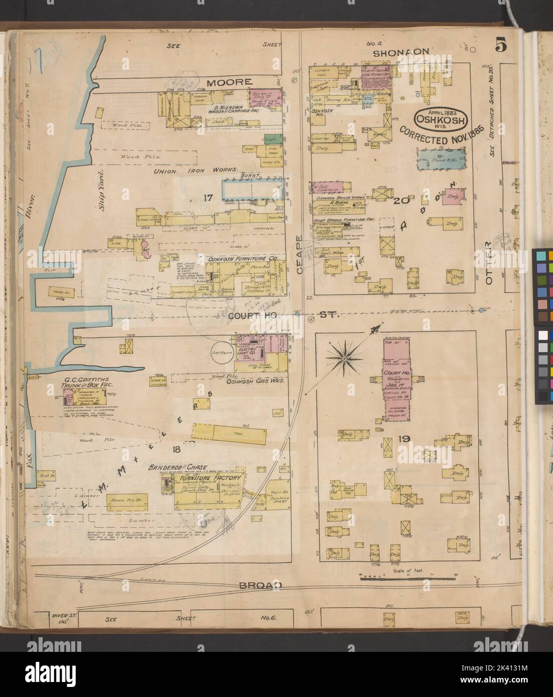 Oshkosh, Wisconsin ... : corrected November, 1885 ... Sanborn Map ...