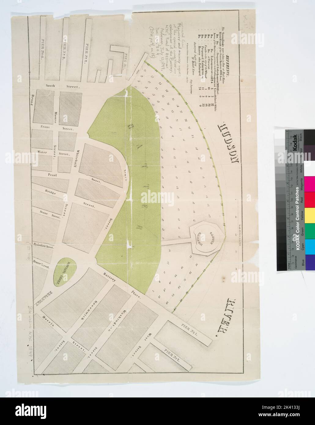 Proposed enlargement of the present Battery Cartographic. Maps. 1849 ...