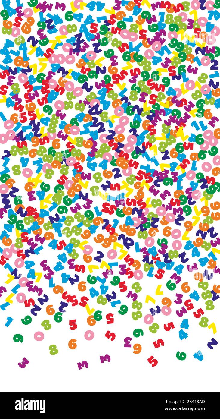 Falling colorful numbers. Math study concept with flying digits. Ideal ...