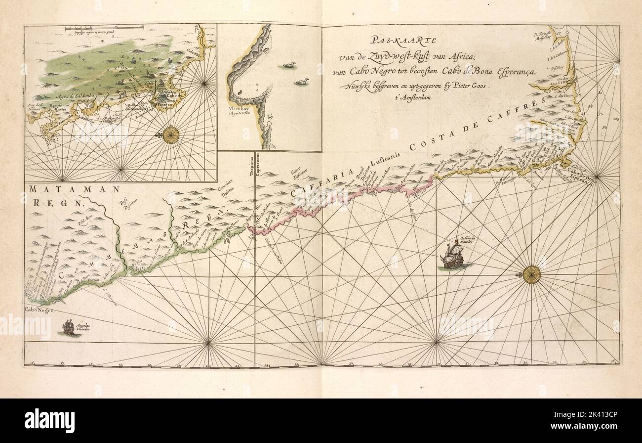 Pas-kaarte van de Zuyd-west-kust van Africa, van Cabo Negro tot ...