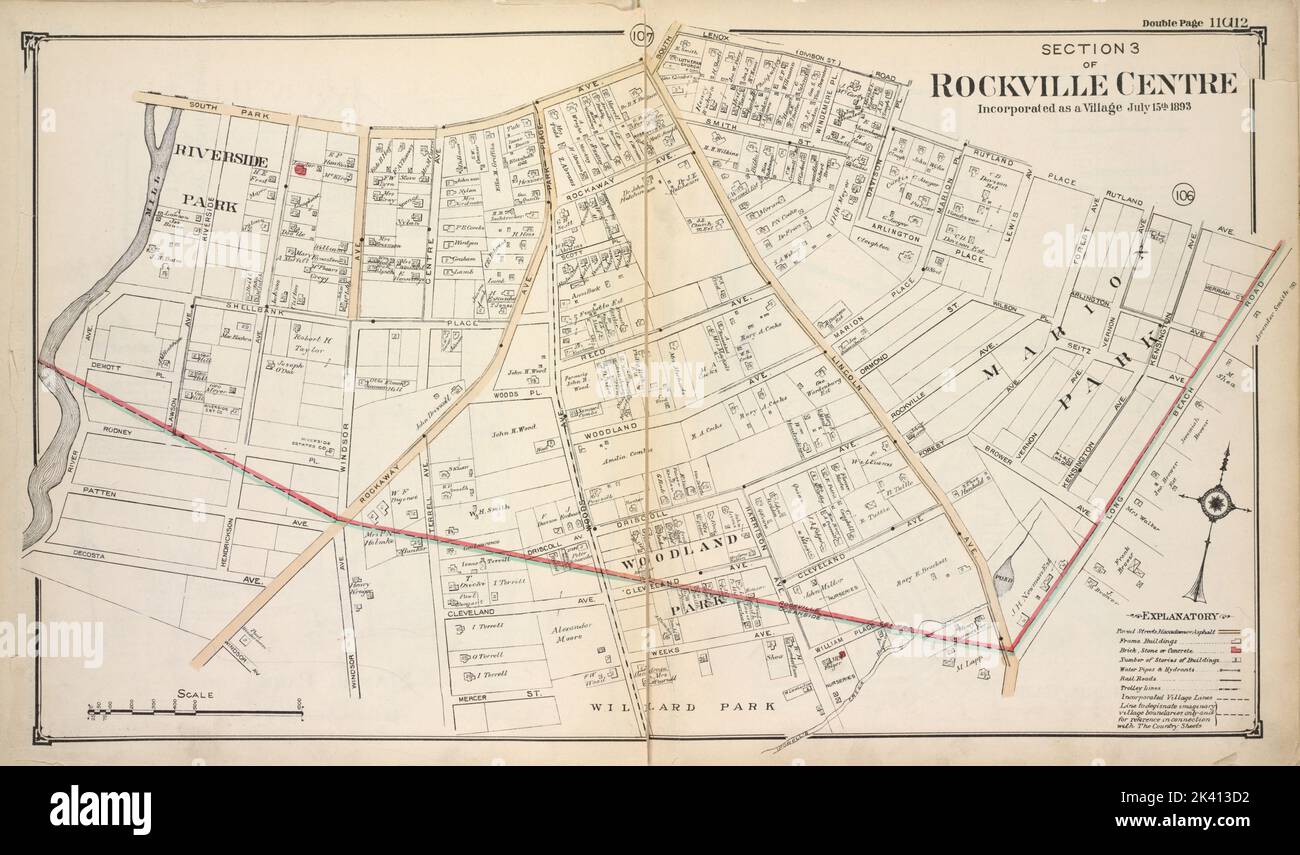 Section 3 of Rockville Centre Cartographic. Atlases, Maps. 1914. Lionel ...