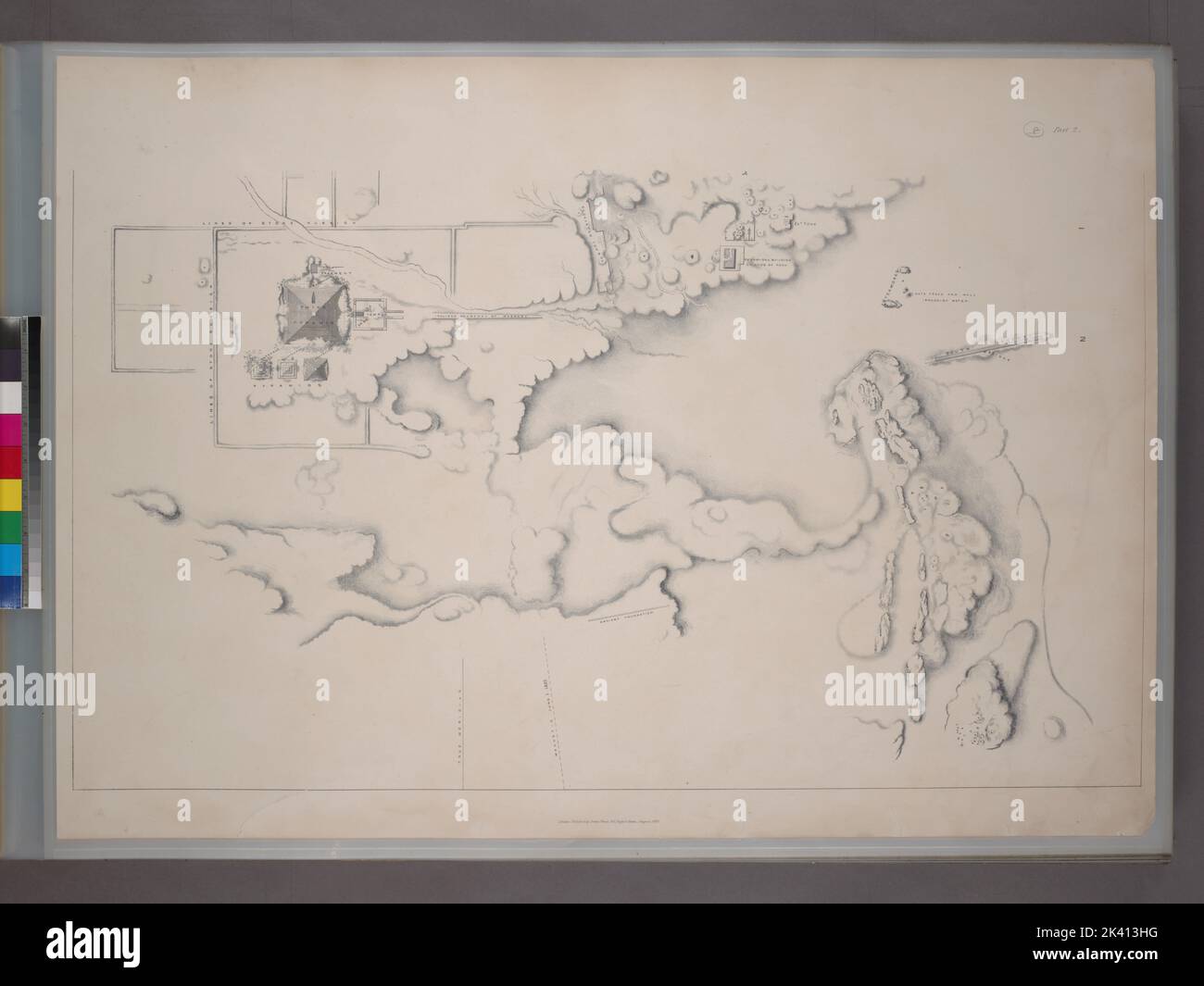 Map of the pyramids of Ghizeh and vicinity. Part 2. Perring, John Shae ...