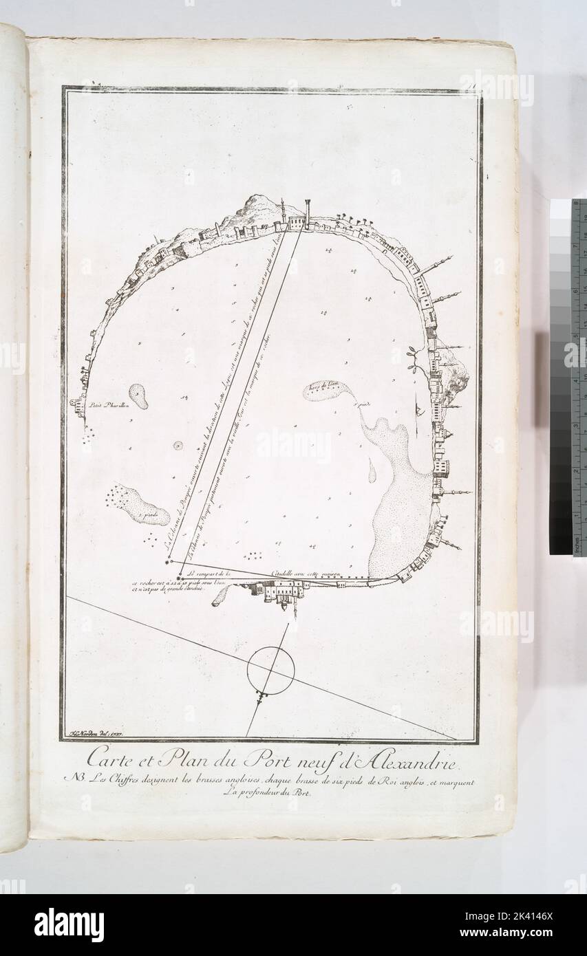 Carte et plan du port neuf d'Alexandrie. Norden, Frederik Ludvig, 1708 ...