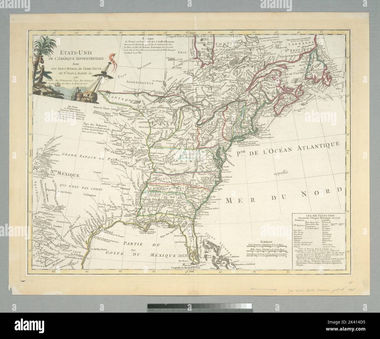 Ètats-Unis de l'Amérique septentrionale avec les Isles Royale, de Terre ...