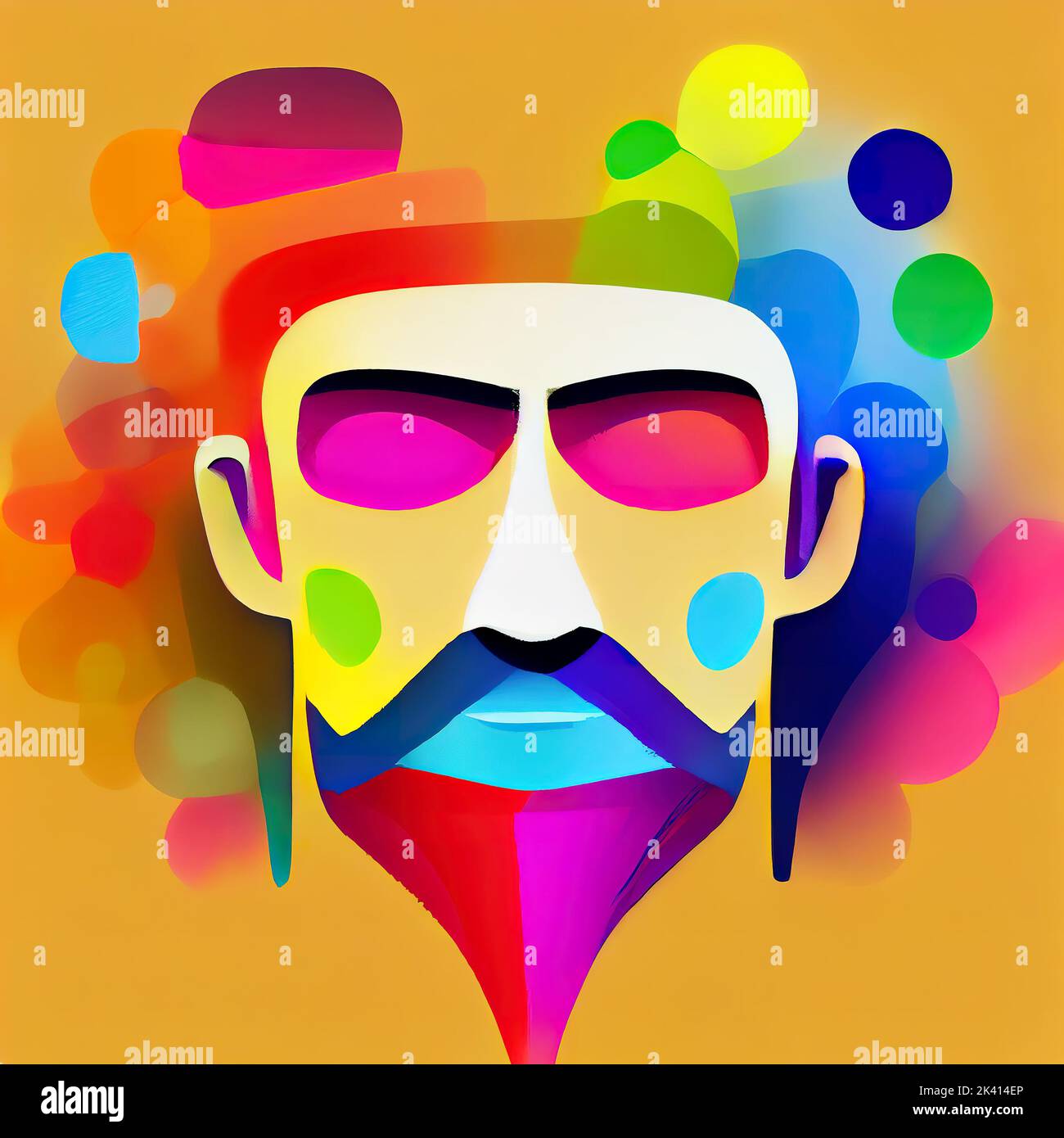 Multicolored abstract male portrait. Stylized multicolored male head ...