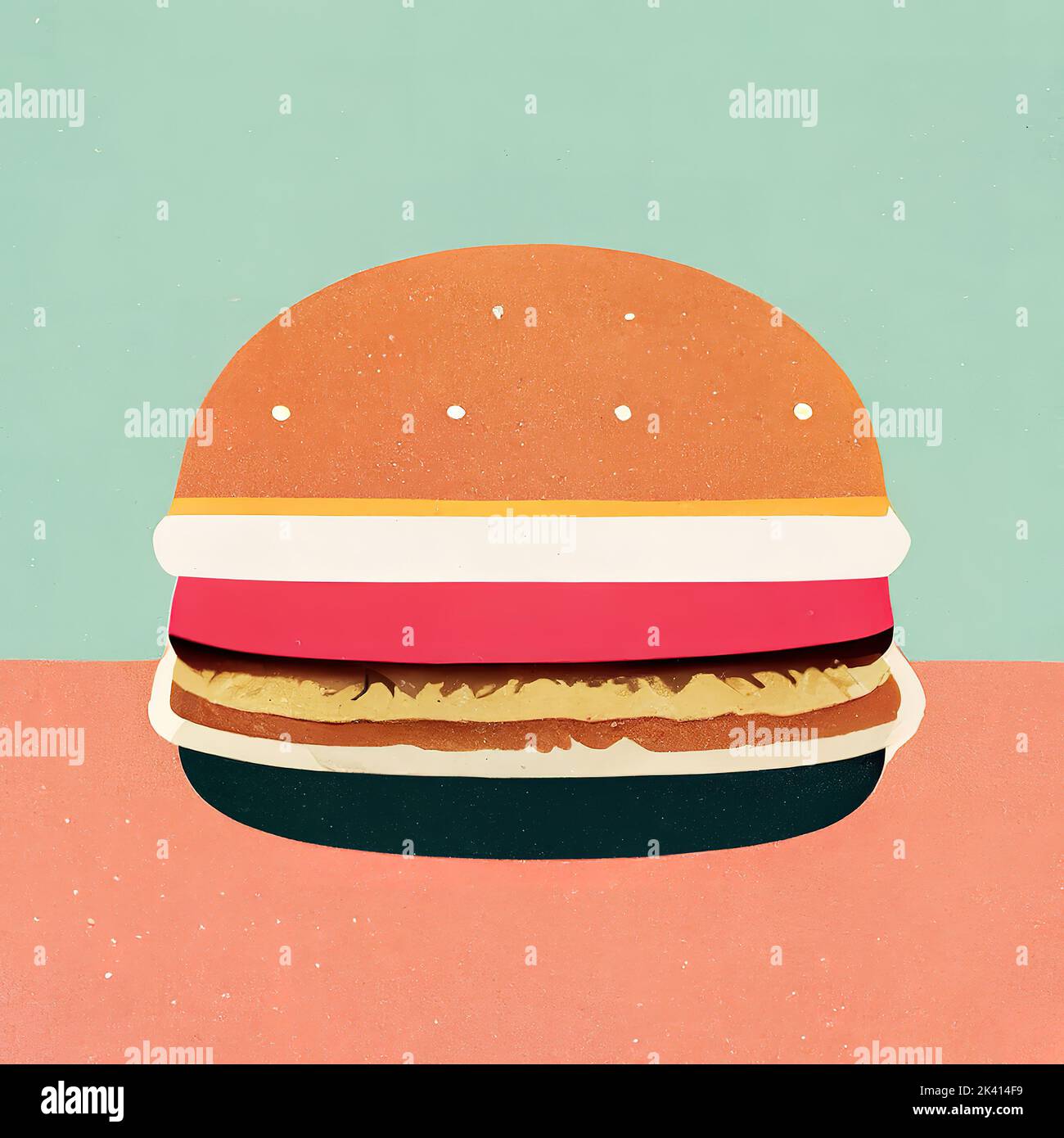 Hamburger simple picture. Hamburger on gradient background. Digital ...