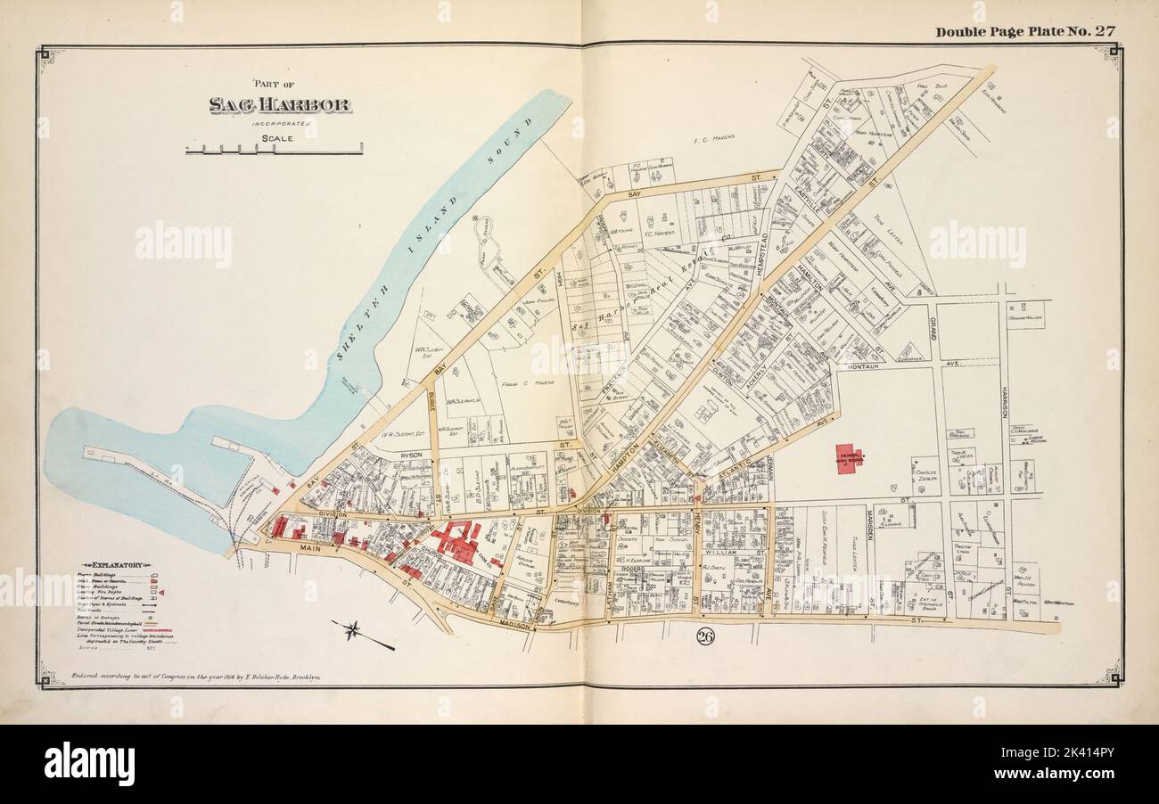 Part of Sag Harbor Cartographic. Atlases, Maps. 1915 - 1917. Lionel Pincus and Princess Firyal ...