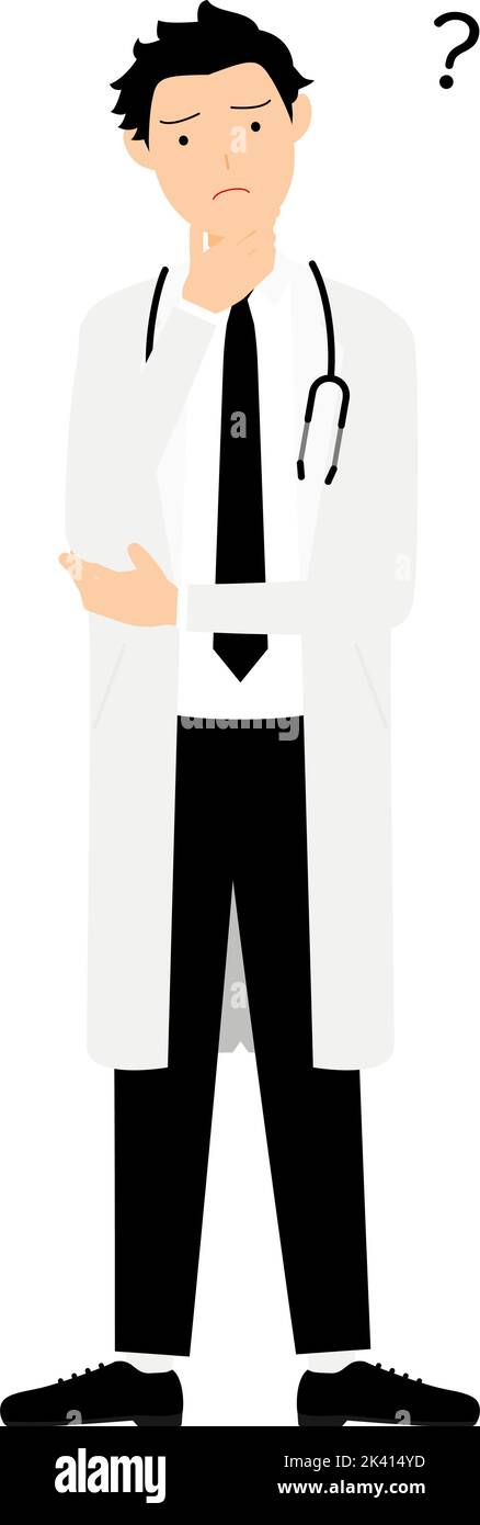 Illustration young doctor question mark hi-res stock photography and ...