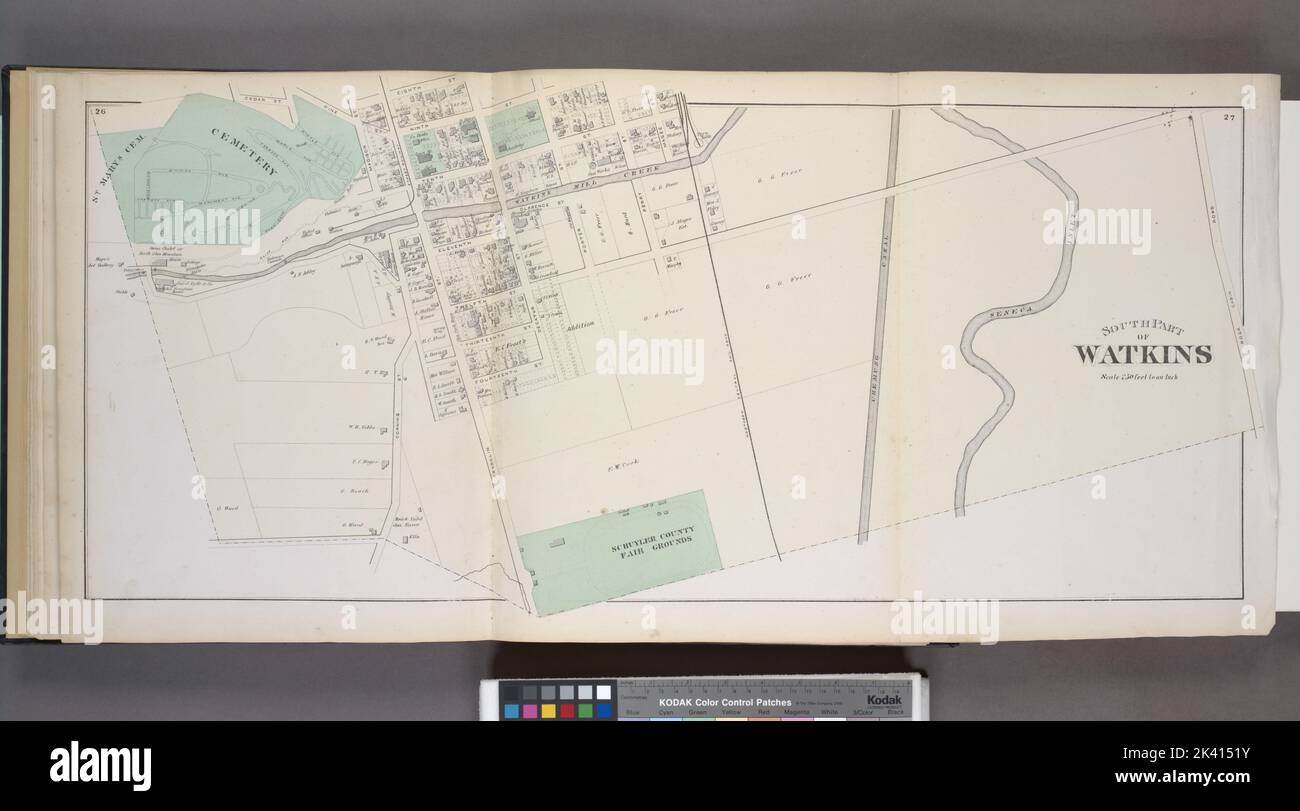 South Part of Watkins Village Cartographic. Atlases, Maps. 1874. Lionel ...